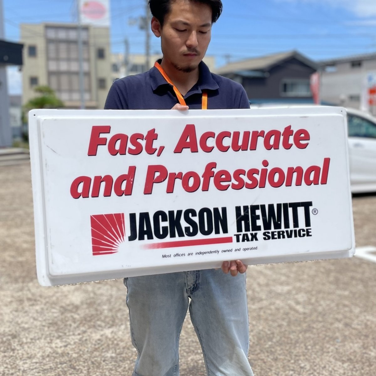 U.S Vintage Advertising Sign “JACKSON HEWITT TAX SERVICE”