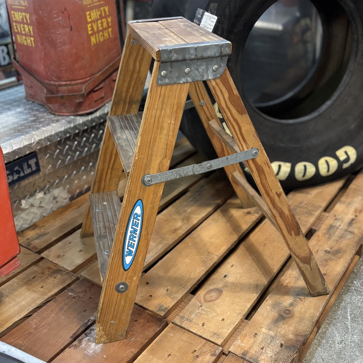 Vintage Werner Wooden Step Ladder