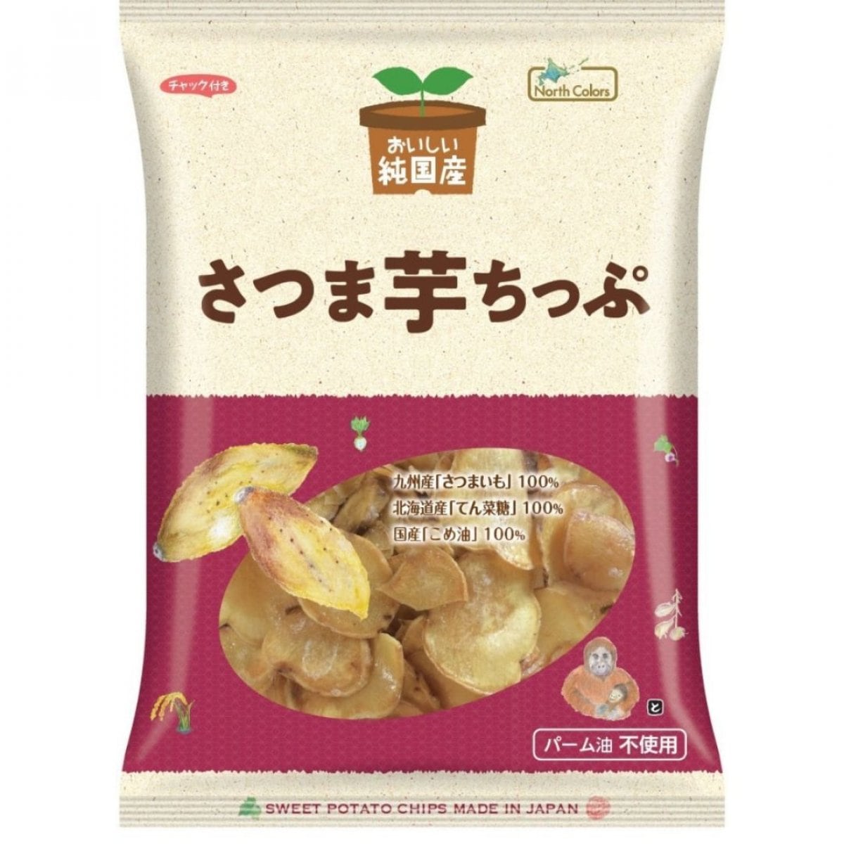 【ノースカラーズ】純国産さつま芋ちっぷ 115g